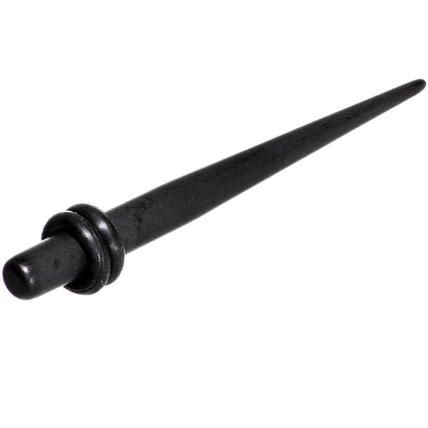 6 Gauge Matte Black IP Steel Straight Taper Set – BodyCandy