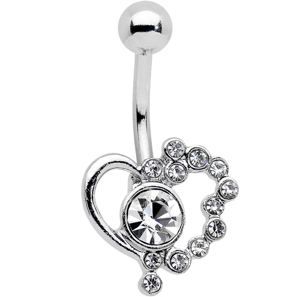 Clear Gem Funky Valentines Day Heart Belly Ring – BodyCandy
