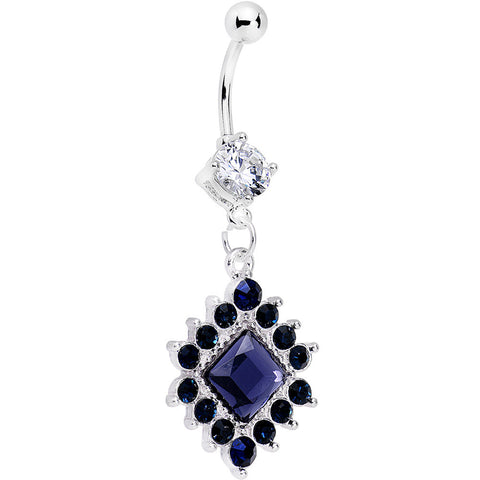 Indigo Blue Clear Gem Royal Beauty Dangle Belly Ring – BodyCandy