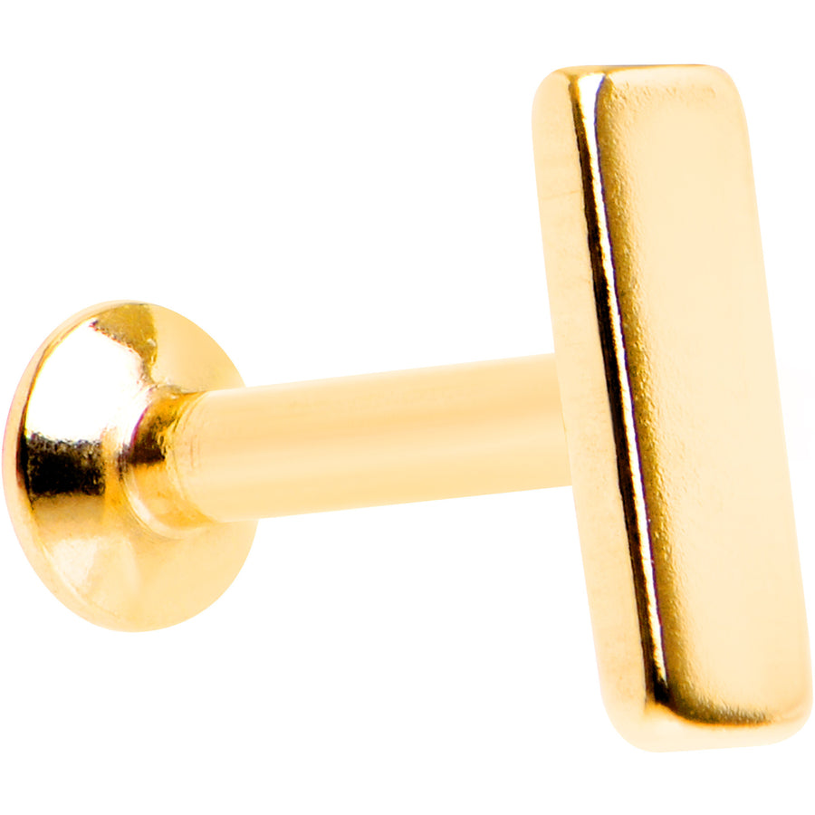 1/4" Gold IP Rectangle Internal Thread Daith Cartilage Tragus
