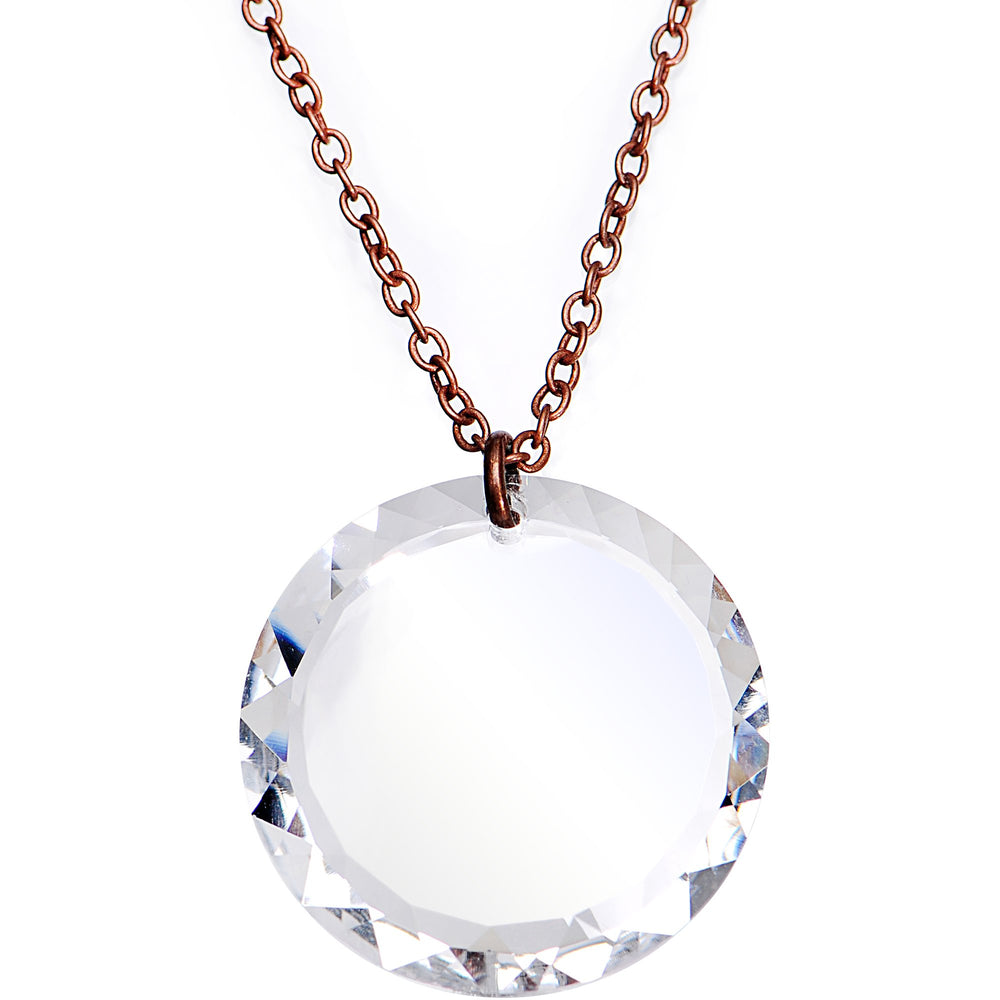 Clear Halo Copper Chain Necklace Created with Crystals