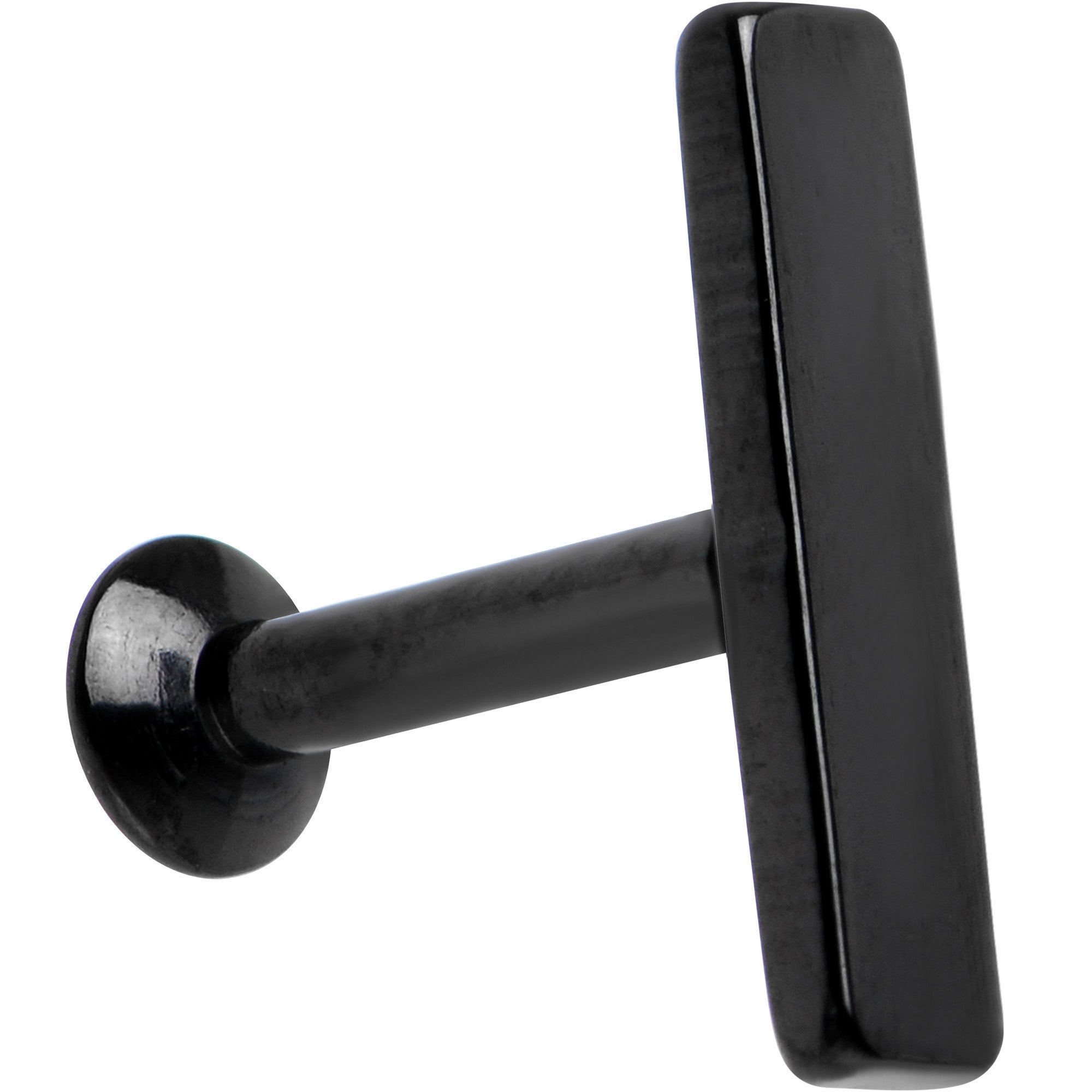 1/4" Black IP Rectangle Internal Thread Daith Cartilage Tragus